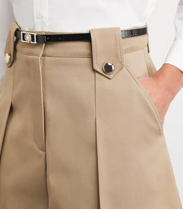 Maje Cotton Pleated Shorts