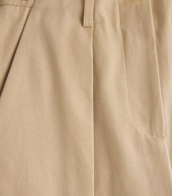 Maje Cotton Pleated Wide-leg Trousers - Beige