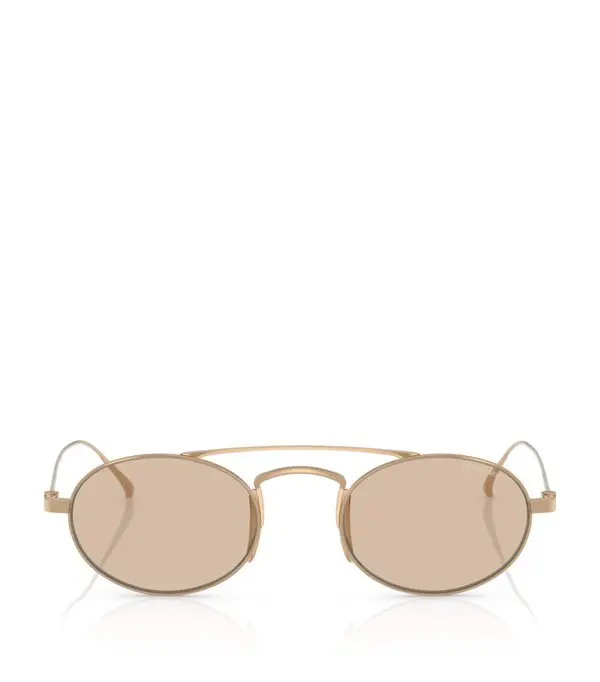 Giorgio Armani Titanium Oval Sunglasses - Rose Gold