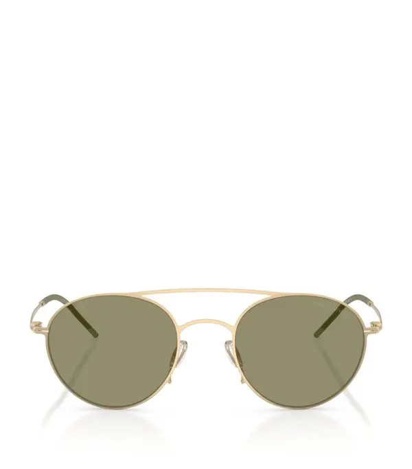 Giorgio Armani Metal Round Sunglasses - Gold