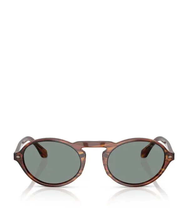 Giorgio Armani Tortoiseshell Oval Sunglasses - Brown