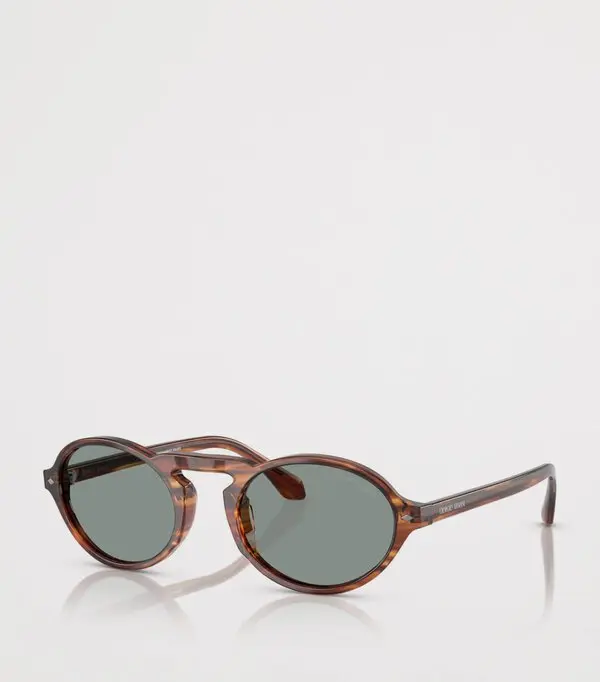 Giorgio Armani Tortoiseshell Oval Sunglasses - Brown