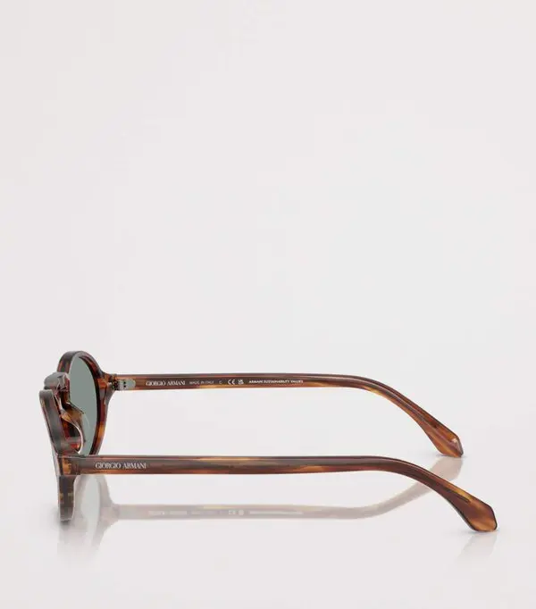 Giorgio Armani Tortoiseshell Oval Sunglasses - Brown