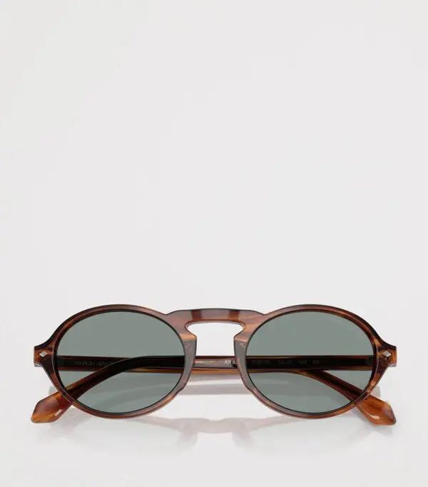 Giorgio Armani Tortoiseshell Oval Sunglasses - Brown