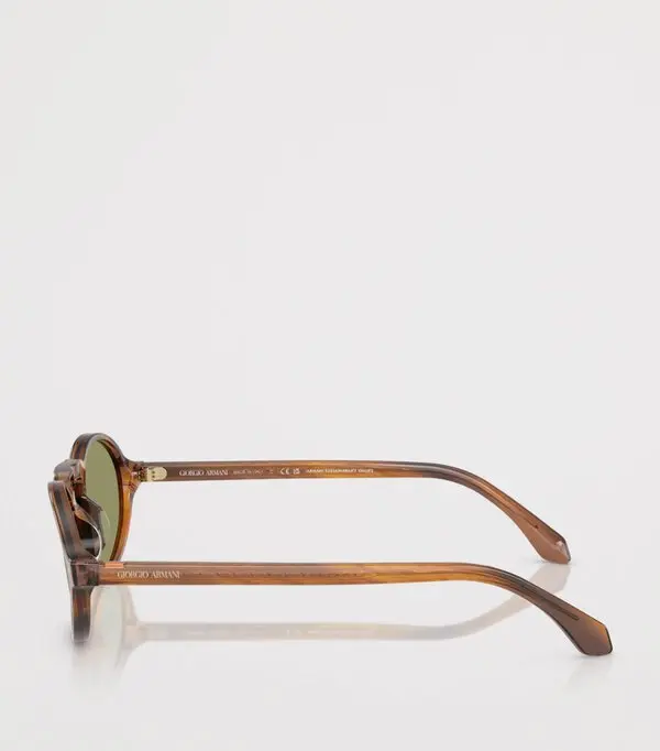 Giorgio Armani Tortoiseshell Oval Sunglasses - Yellow