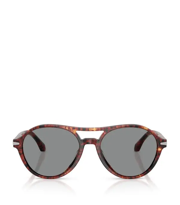 Giorgio Armani Tortoiseshell Round Sunglasses - Red