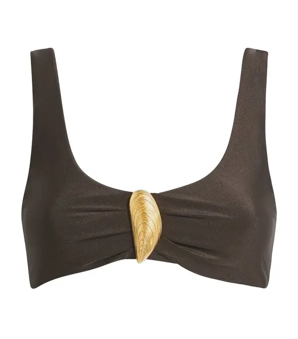 Simkhai Shell-detail Veyra Bikini Top - Brown