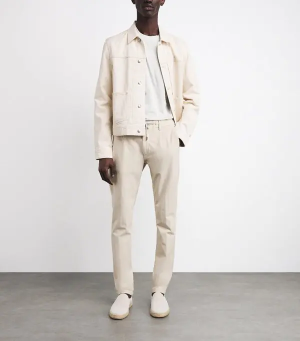 Eleventy Cotton-blend Drawstring Trousers - Beige