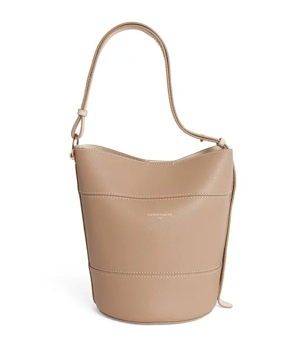 Claudie Pierlot Grained Leather Bucket Bag - White
