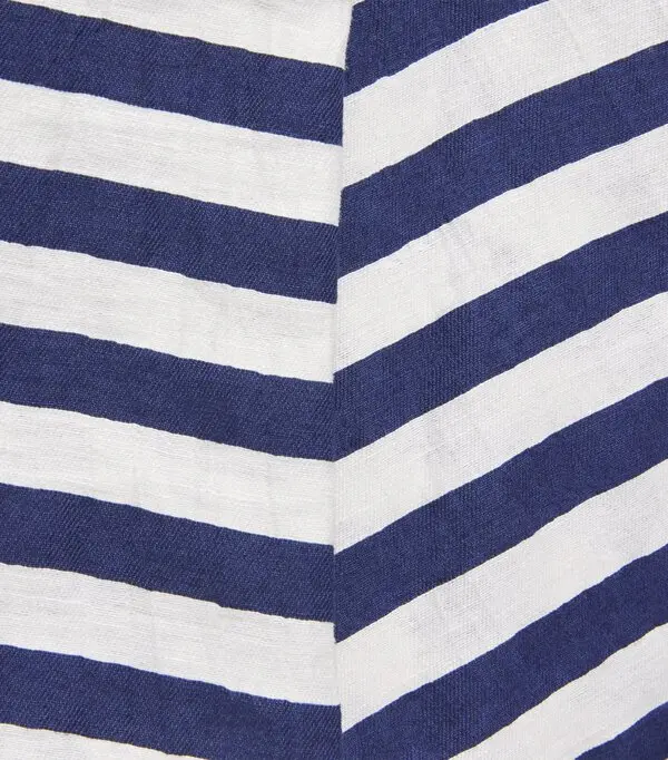 Maje Pleated Stripe Midi Skirt - White
