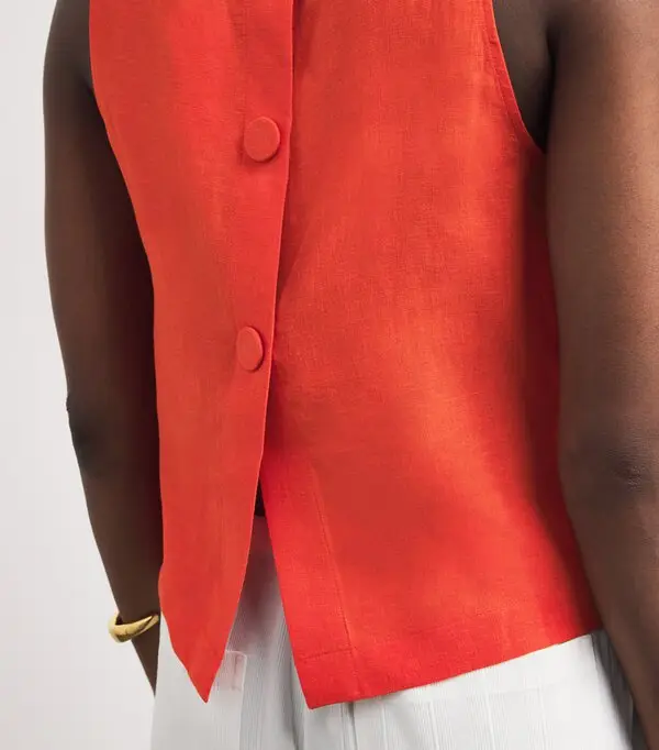 ERES Linen Sleeveless Ravie Blouse - Red