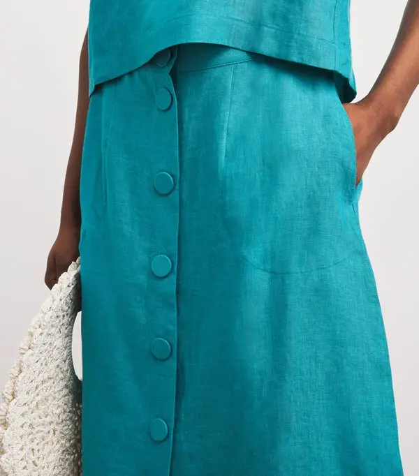 ERES Linen Amusante Midi Skirt - Blue