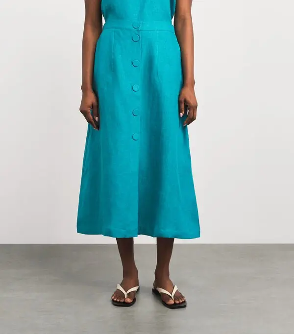 ERES Linen Amusante Midi Skirt - Blue