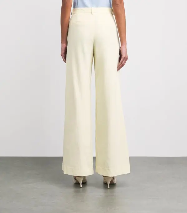Maje Tailored Wide-leg Trousers - Yellow