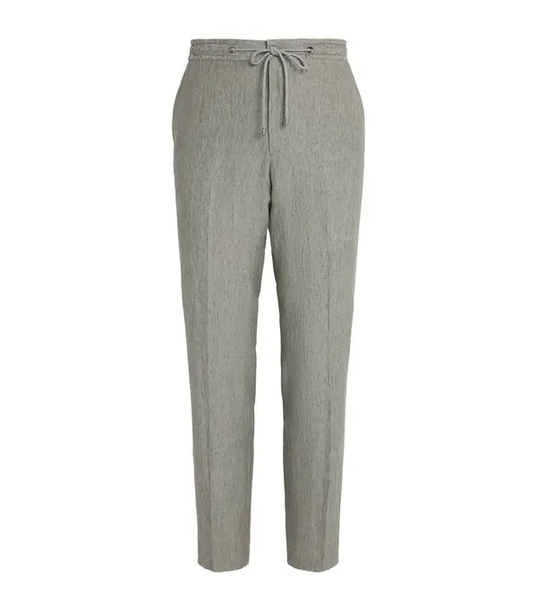 Corneliani Linen Drawstring Trousers - Green