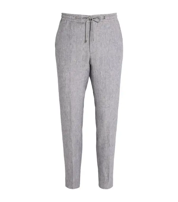 Corneliani Linen Drawstring Trousers - Grey