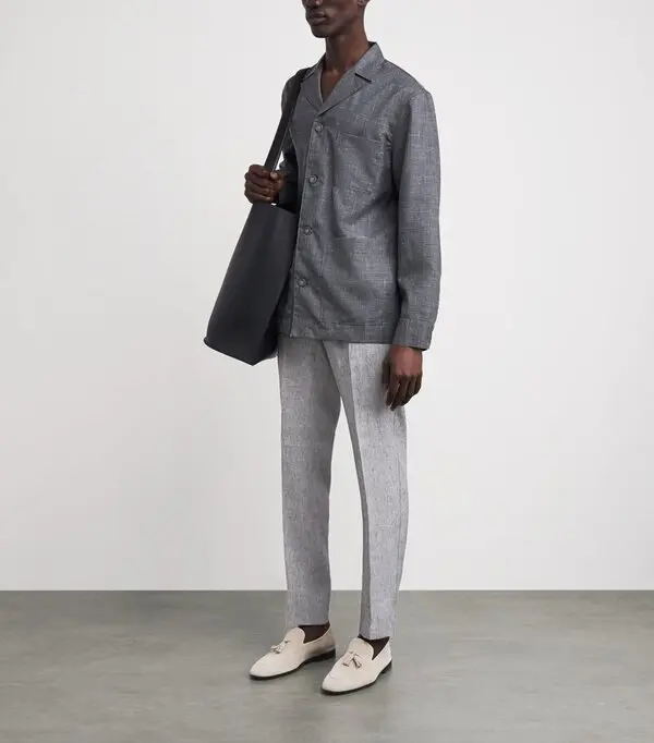 Corneliani Linen Drawstring Trousers - Grey