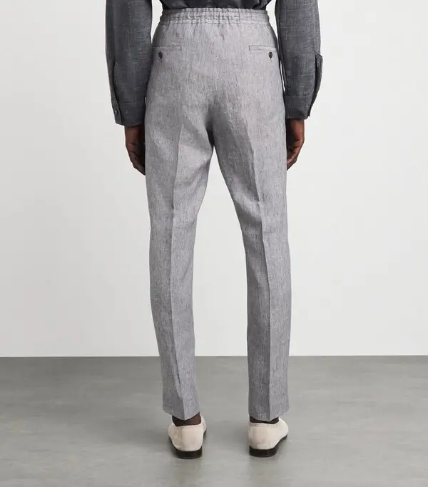 Corneliani Linen Drawstring Trousers - Grey