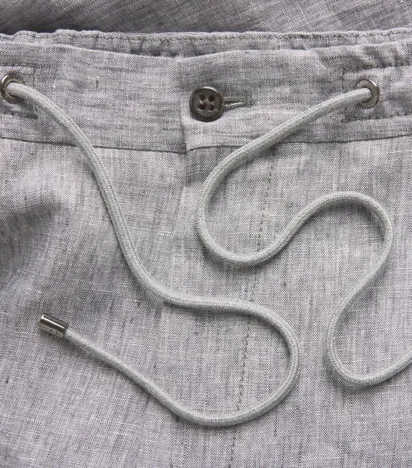Corneliani Linen Drawstring Trousers - Grey