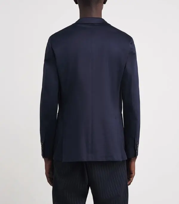 LARDINI Cotton Single-breasted Blazer - Navy