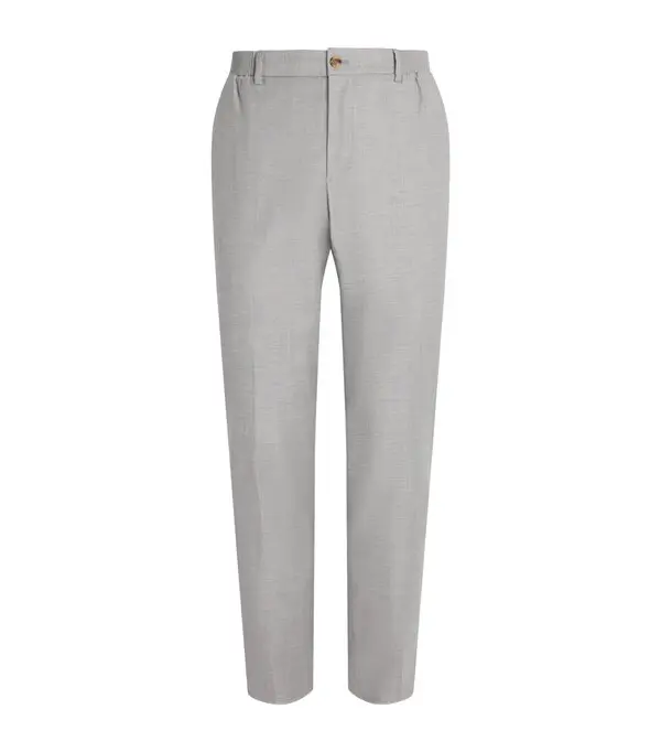 Pal Zileri Wool-blend Slim Trousers - Grey