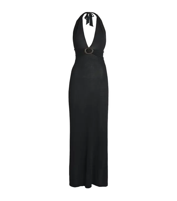 AWAY THAT DAY Halterneck Maxi Dress - Black