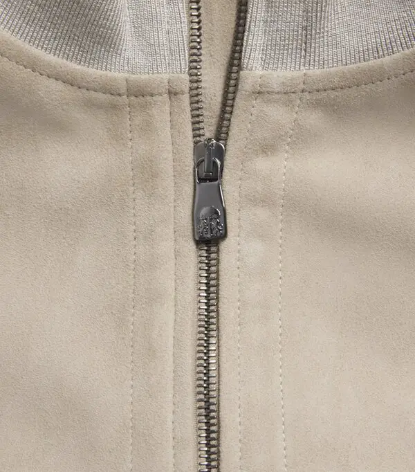 Corneliani Stretch-silk Suede-front Bomber Jacket