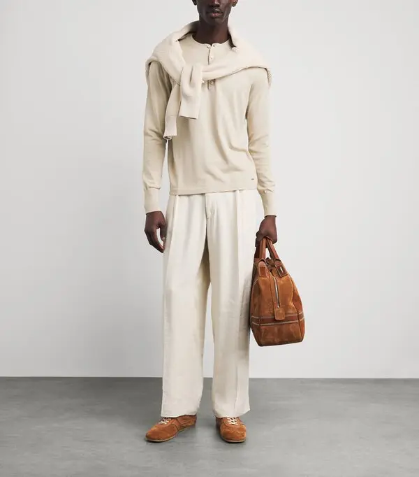Simkhai Silk-blend Dolton Henley T-shirt - Beige