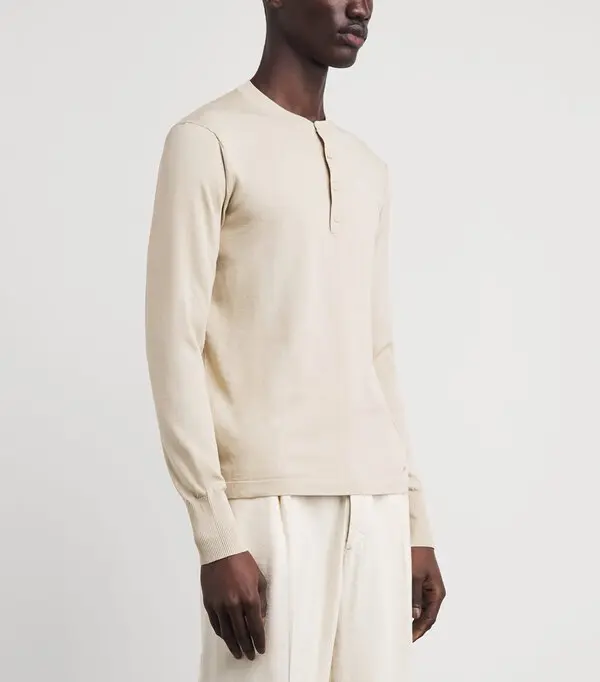 Simkhai Silk-blend Dolton Henley T-shirt - Beige
