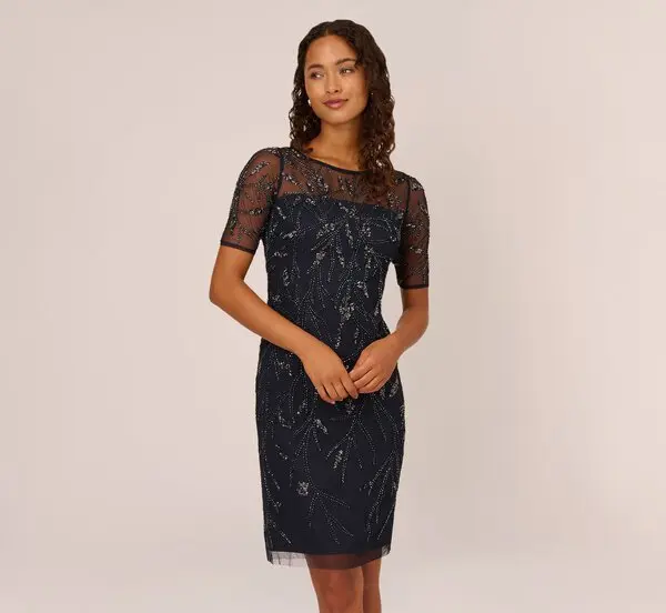 Adrianna Papell Hand-beaded Cocktail Dress
