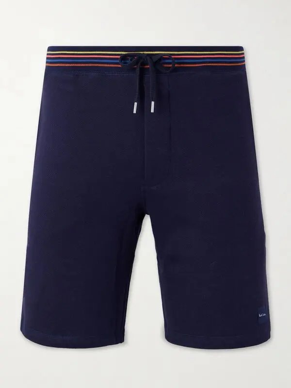 Paul Smith Straight-leg Striped Cotton-jersey Shorts - Blue