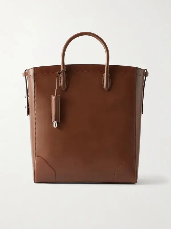 Dunhill Century 33 Patina-leather Tote Bag - Brown