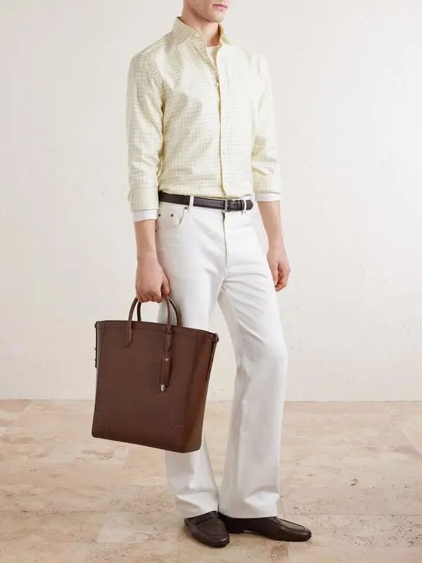 Dunhill Century 33 Patina-leather Tote Bag - Brown