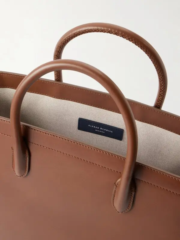Dunhill Century 33 Patina-leather Tote Bag - Brown