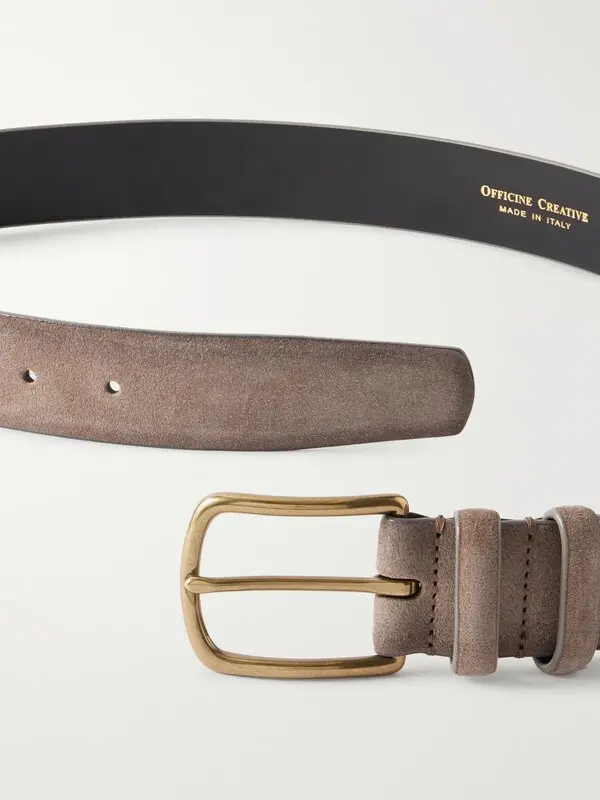 Officine Creative 3.5cm Suede Belt - Brown