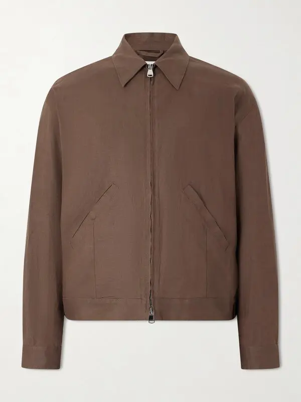 VALSTAR Stan Linen Bomber Jacket - Brown