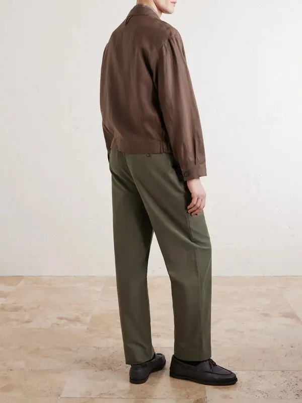 VALSTAR Stan Linen Bomber Jacket - Brown