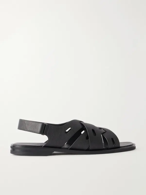 John Lobb Seaford Full-grain Leather Sandals - Black