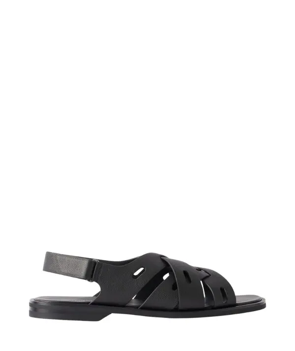 John Lobb Seaford Full-grain Leather Sandals - Black
