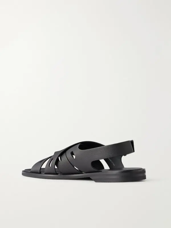 John Lobb Seaford Full-grain Leather Sandals - Black