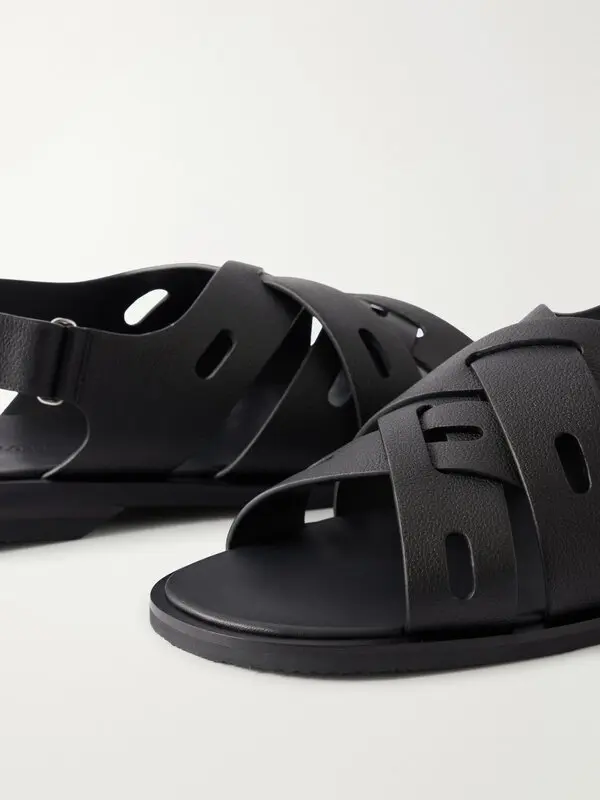 John Lobb Seaford Full-grain Leather Sandals - Black