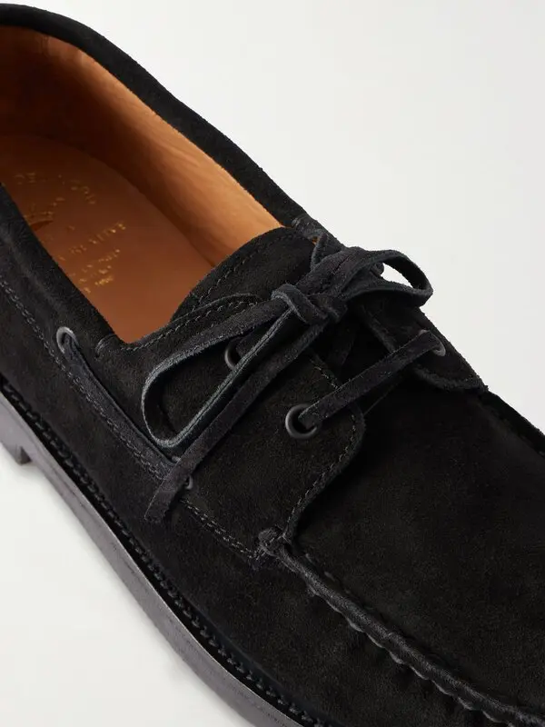 Officine Creative Balfron Suede Boat Shoes - Black