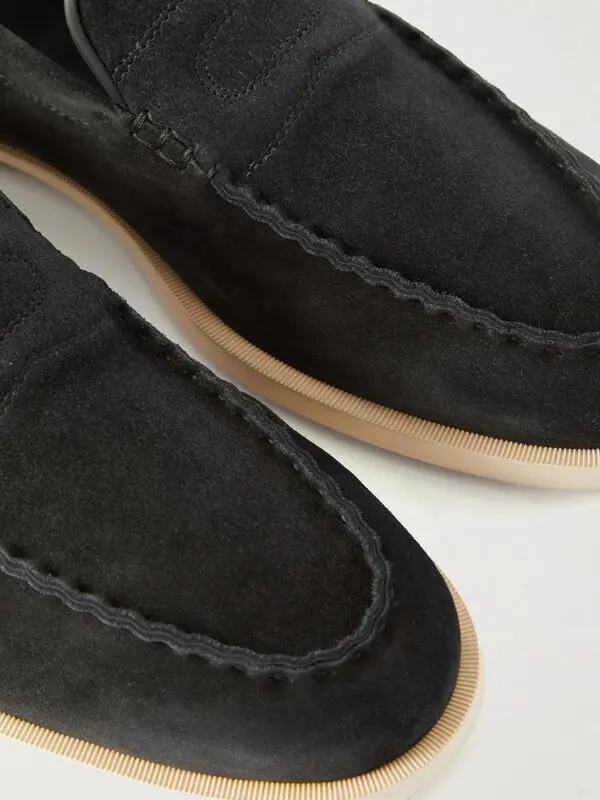 John Lobb Pace Suede Loafers - Black