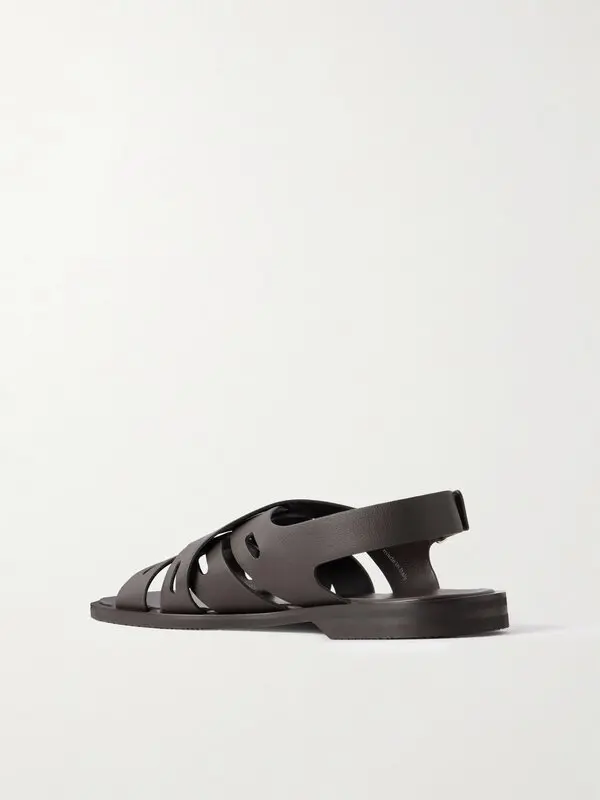 John Lobb Seaford Full-grain Leather Sandals - Brown