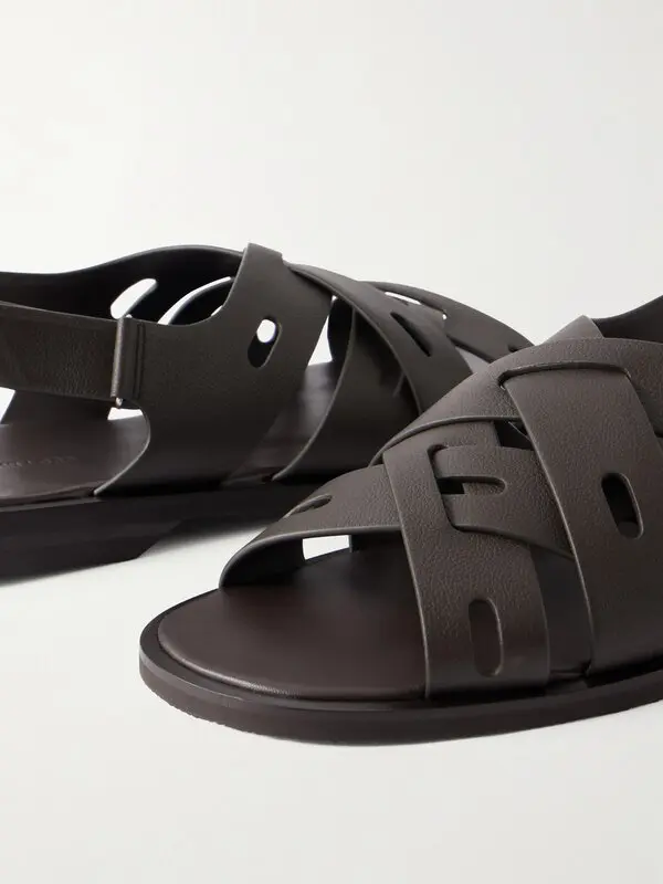 John Lobb Seaford Full-grain Leather Sandals - Brown