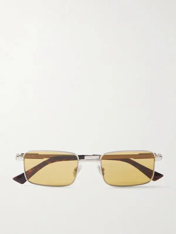 Bottega Veneta Squared-frame Metal Sunglasses - Silver