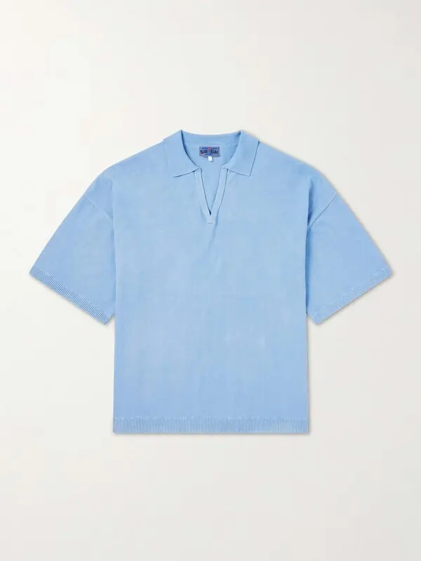 Blue Blue Japan Knitted Polo Shirt