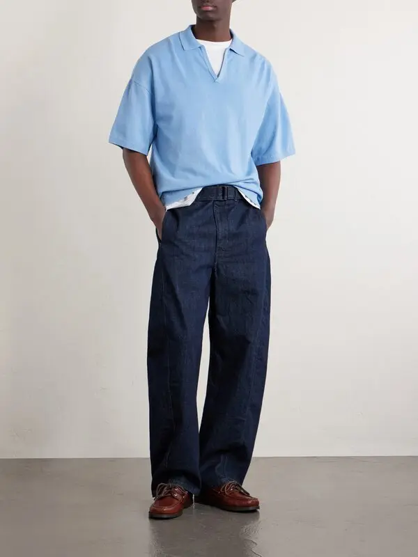 Blue Blue Japan Knitted Polo Shirt