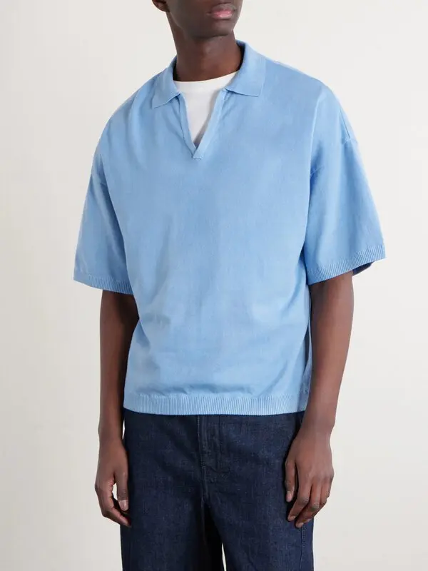 Blue Blue Japan Knitted Polo Shirt
