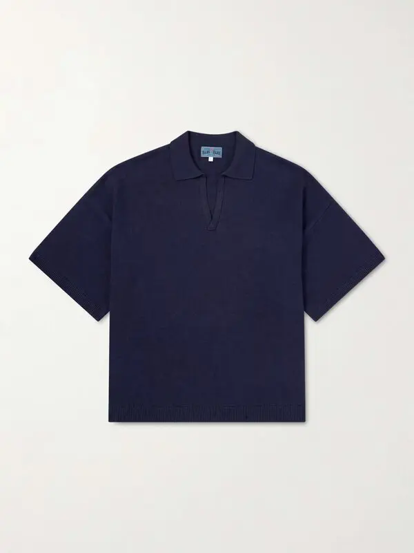 Blue Blue Japan Knitted Polo Shirt